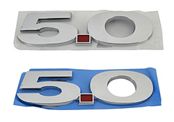 2015-2023 MUSTANG 5.0L FENDER EMBLEMS/BADGES-CHROME-PAIR| Part Details ...
